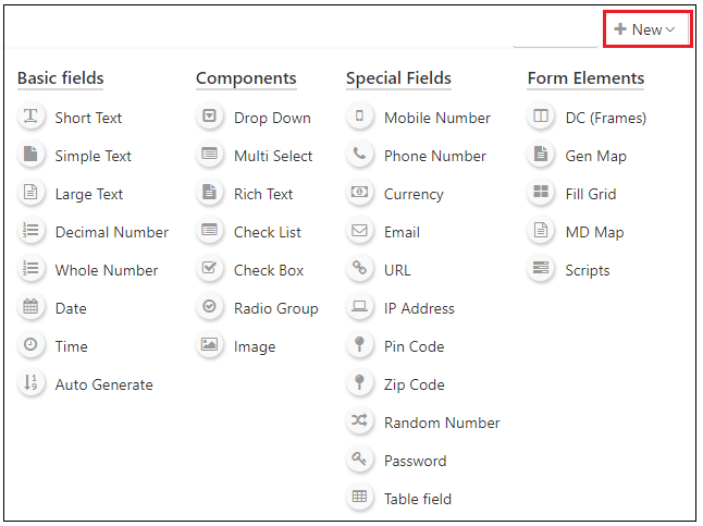 Create Fields Agile Developer 7300