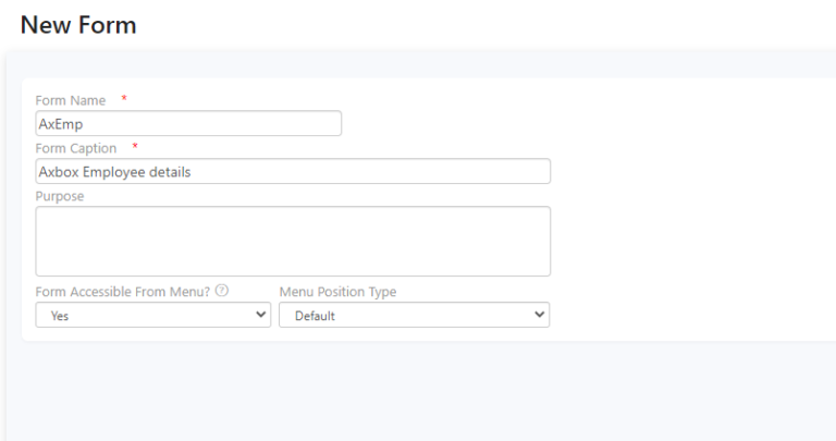Create Form - Agile Developer