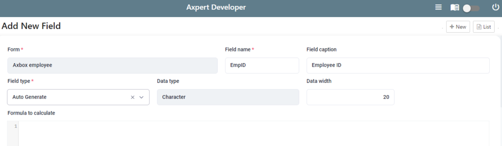 Create Fields - Agile Developer